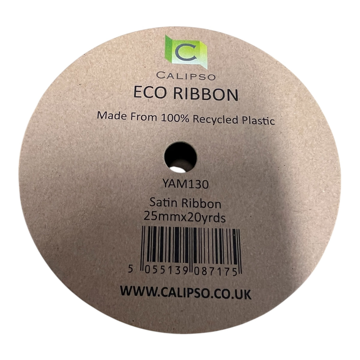 Ribbon Eco - Recycled from plastic bottles DOUBLE FACE RED / 25mm widt ...